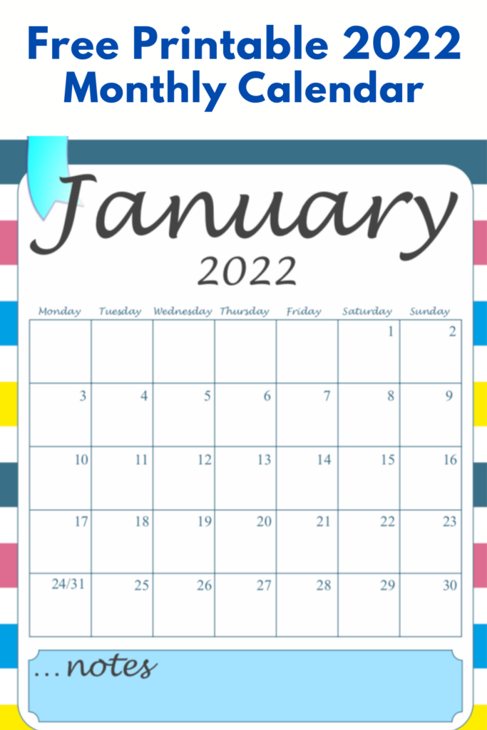 2022 MONTHLY CALENDAR PRINTABLE FREE MONTHLY CALENDAR | To Do List ...