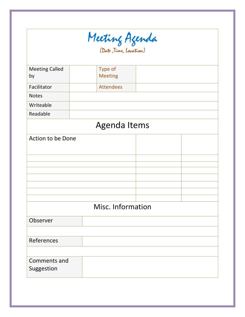 46 Effective Meeting Agenda Templates Template Lab | To Do List Printable