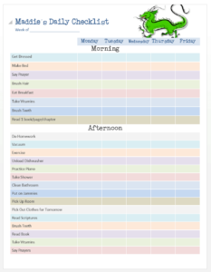 Daily Routine Chart For Kids The Organized Mom | To Do List Printable