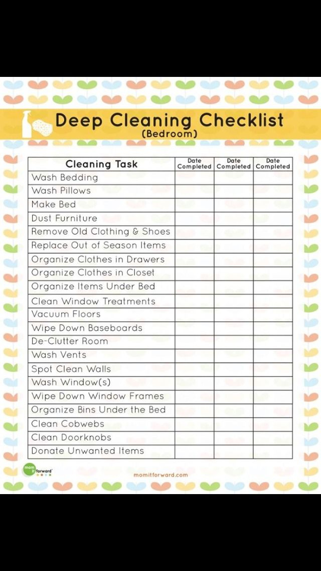 Deep Cleaning Checklist Clean Bedroom Bedroom Checklist Deep To Do Deep Cleaning Checklist Clean Bedroom Bedroom Checklist Deep To Do