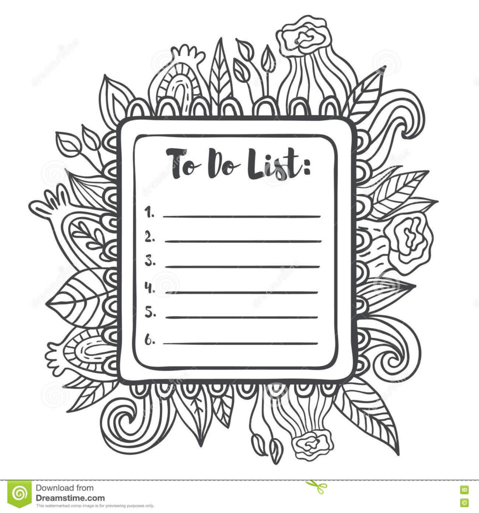 Printable To Do List Page Stock Illustration Illustration Of | To Do ...