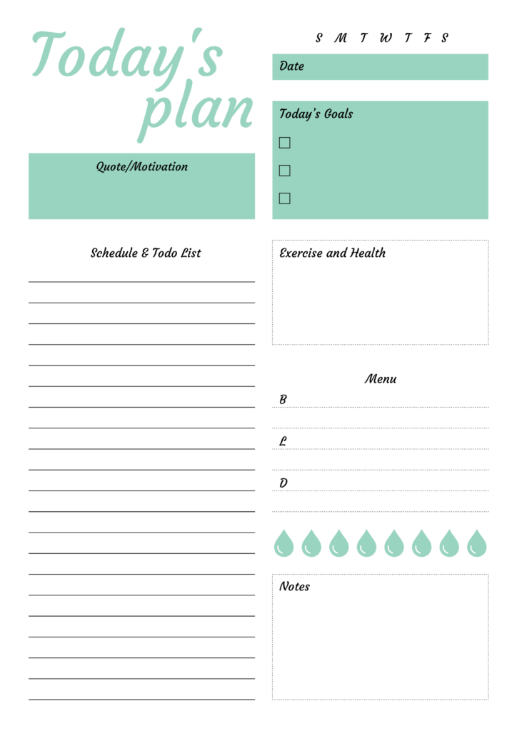 Printable Today S Plan With Schedule Todo List PDF Download Daily | To ...