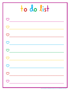 Rainbow Themed Printable Daily Checklists To Do Lists Printable To | To ...