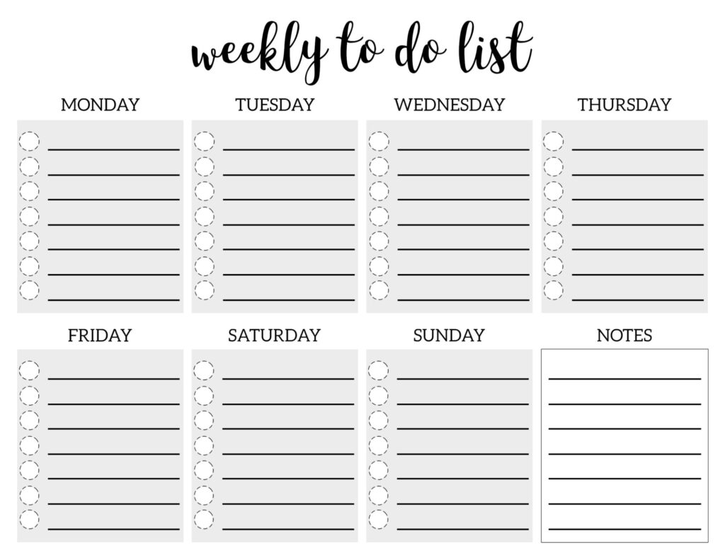 Weekly To Do List Printable Checklist Template Paper Trail Design | To ...